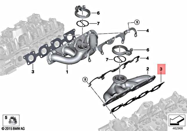 Genuine BMW 11627614095 Exhaust Manifold Gasket N63 4.4L Engines | eBay