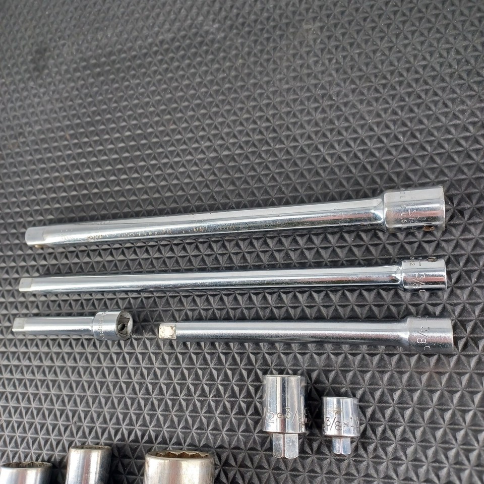 Vtg 17 Pc Craftsman Lot Deep Sockets Extensions Adapters USA Good Shape ...