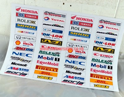 Scalextric Crash Barrier Advertising stickers Nascar & Bikes 104 for ...