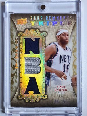 2008 Upper Deck Vince Carter TRIPLE #PATCH /25 Game Worn Jerseys - Rare ...