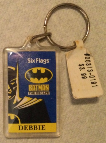 SIX FLAGS ASTROWORLD “DEBBIE” BATMAN THE ESCAPE ROLLERCOASTER KEYCHAIN ...