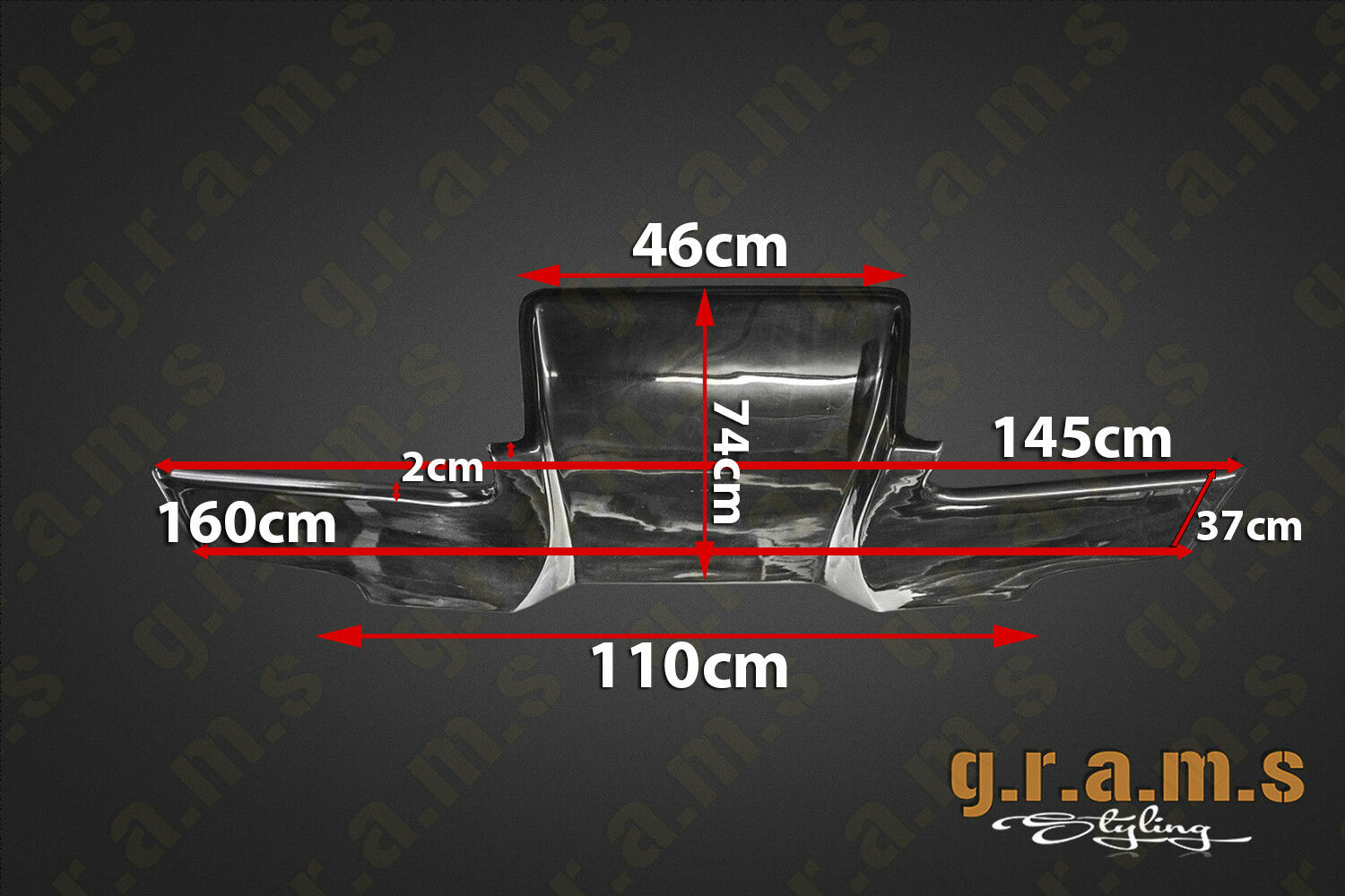 UNIVERSAL Carbon Fiber 160cm Top Secret/Shine Style Diffuser/Undertray ...