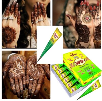 2 x Natural Satrang Heena Mehndi Cones Temporary Tattoo Kit Body Henna ...