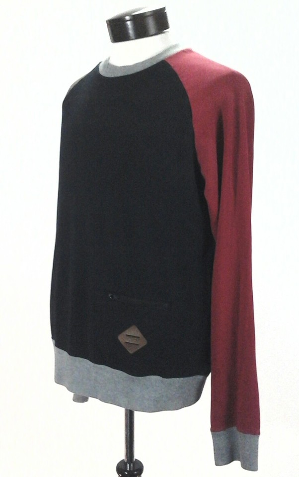 NIKE 6.0 Sweatshirt Colorblock Gray Brown Red Logo Small Zip Pocket Men ...