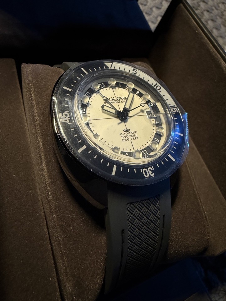 Bulova Men's Oceanographer GMT Automatic Watch 98B407 | eBay UK