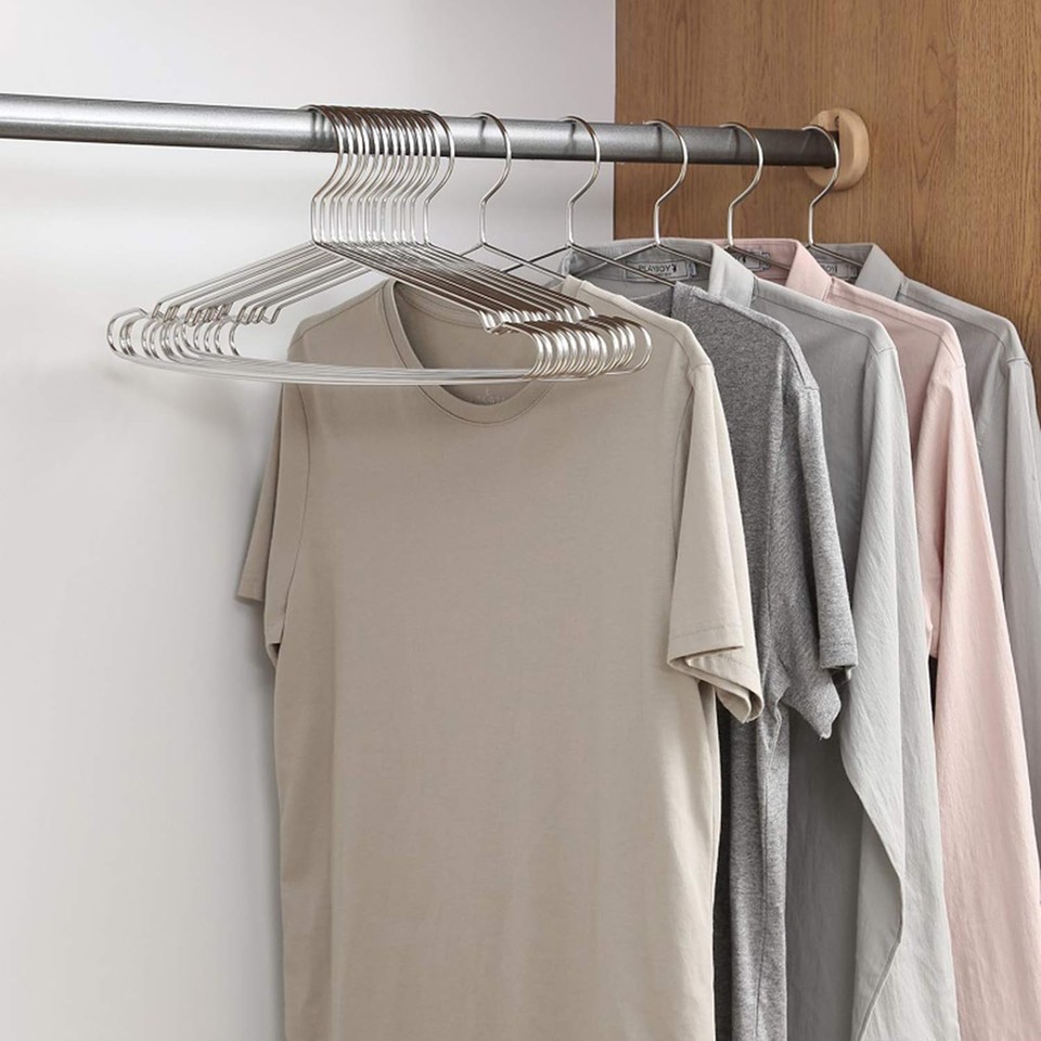50 Pack Stainless Steel Wire Hangers Metal Coat Hangers Non Slip ...