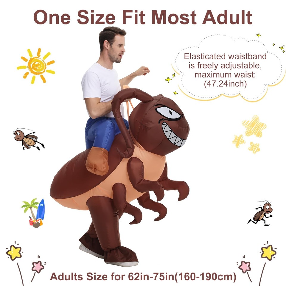 Inflatable Cockroach Costume for Adult,Halloween Costumes Blow Up Costumes Ri... | eBay