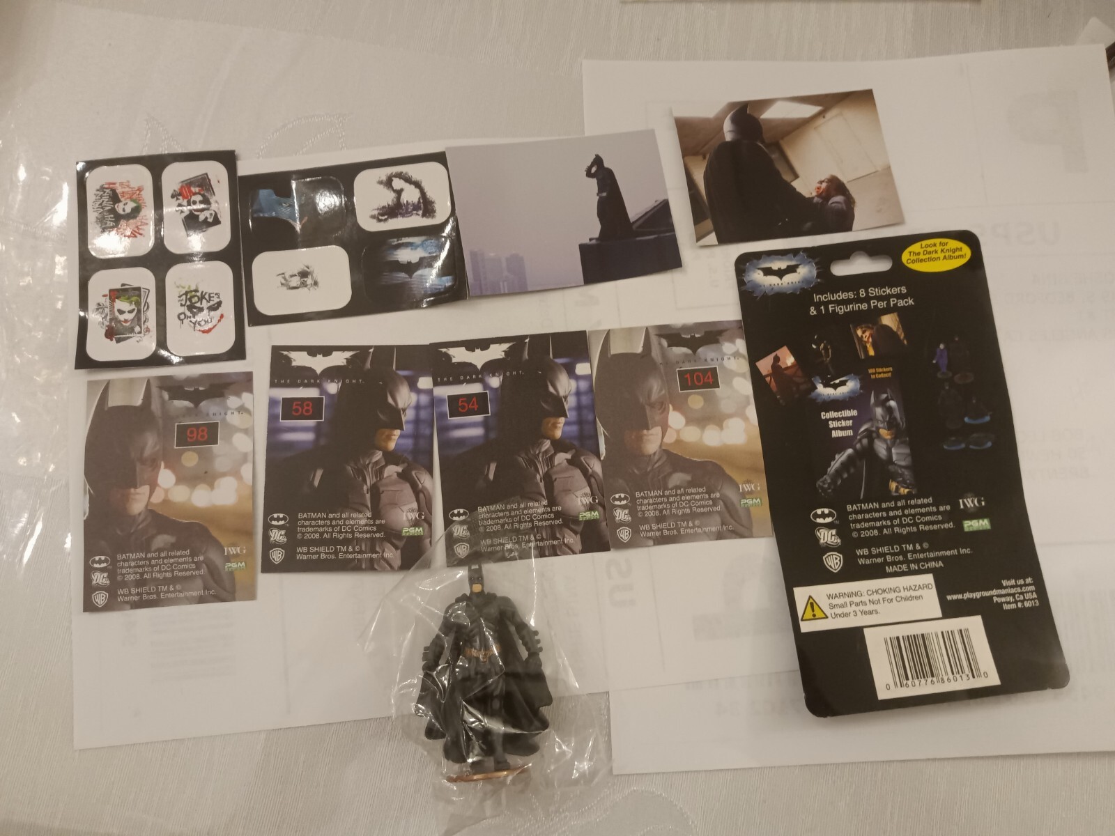 Lot/3 DC batman collectible stickers & figure-8 dark knight stickers&1 ...