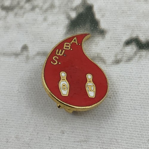 A.B.W.S. 8 10 Split Bowling Lapel Pin Red Collectible | eBay