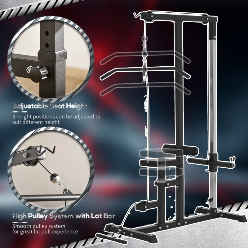 Power Tower Stand Exercise Lat Pulldown Machine Dip Station Adjustable ...