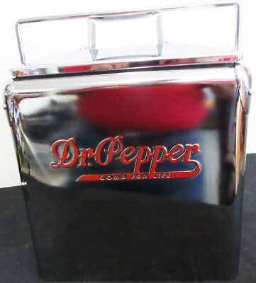 DR PEPPER Six Pack Soda Chrome Cooler Embossed Lettering | eBay
