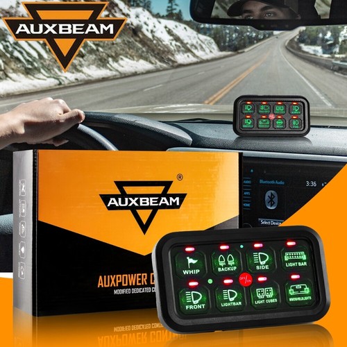 AUXBEAM 8 Gang Switch Panel Blue LED Universal 12V Auxillary Switch ...