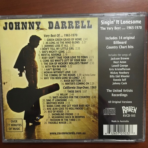JOHNNY DARRELL Singin' It Lonesome: The Very Best...1965-1970 CD | eBay