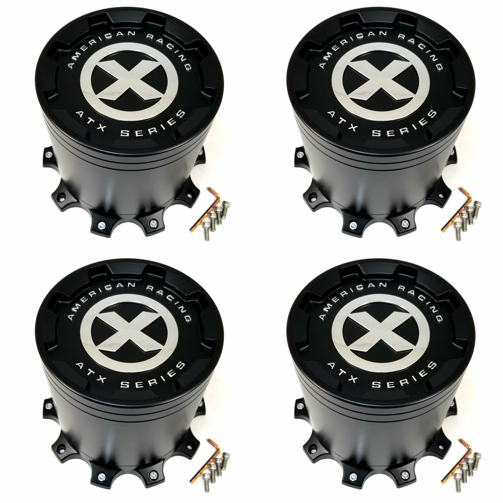 4x American Racing ATX Series Satin Black 11-1/4" Rear Wheel Center ...