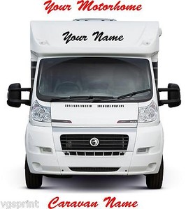 2 x MOTORHOME/CARAVAN PERSONALISED NAMES GRAPHICS DECALS CHOICE OF ...