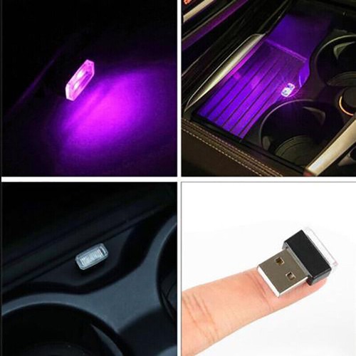 1x Purple Car USB LED Interior Light Neon Atmosphere Ambient Lamp Bulb ...