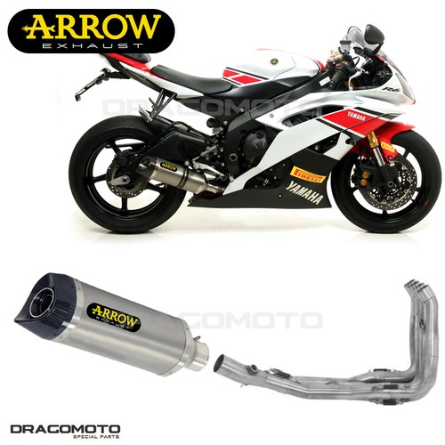 Full exhaust YAMAHA YZF 600 R6 2016 ARROW Titanium CC THUNDER | eBay ...