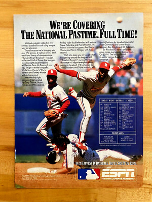 1990 Vintage Print Ad ESPN MLB Schedule | eBay
