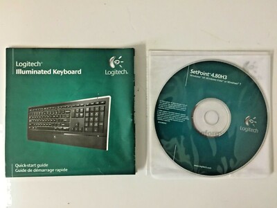 Logitech Illuminated Keyboard SetPoint software and quick start quide ...