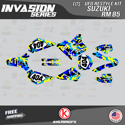 Graphics Kit for Suzuki RM85 (2001-2021) UFO RESTYLE INVASION-Blue ...