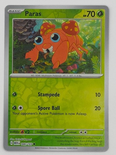 Pokémon TCG Paras Scarlet & Violet-151 046/165 Reverse Holo Common | eBay