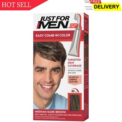 Just For Men Easy Comb-In Color Mens Hair Dye, Easy No Mix Application ...