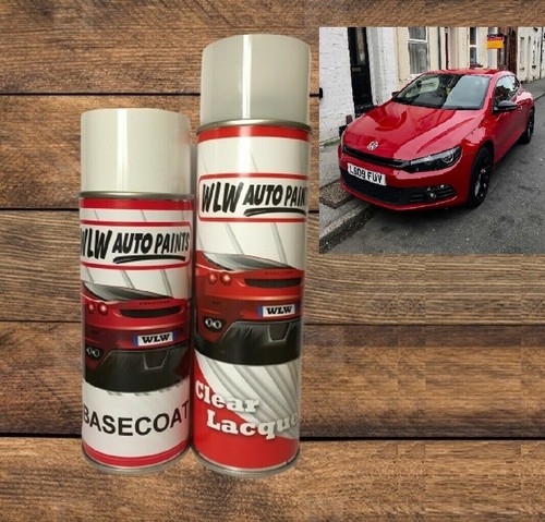 FOR VW FOR AUDI SALSA RED LA3H 2K SOLVENT BASECOAT CAR NEAT AEROSOL ...