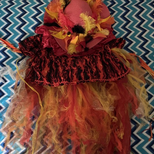 Vintage Handmade Girls Halloween Costume 6 Girl On Fire Lava Girl ...