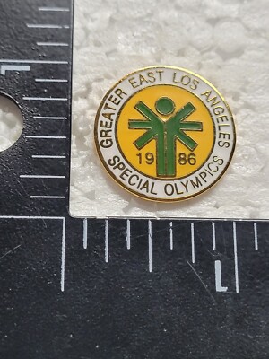 GREATER EAST LOS ANGELES SPECIAL OLYMPIC HAT LAPEL PIN PIN BACK USED ...