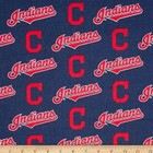 MLB CLEVELAND INDIANS BASEBALL TEAM BLUE 100% cotton fabric material ...