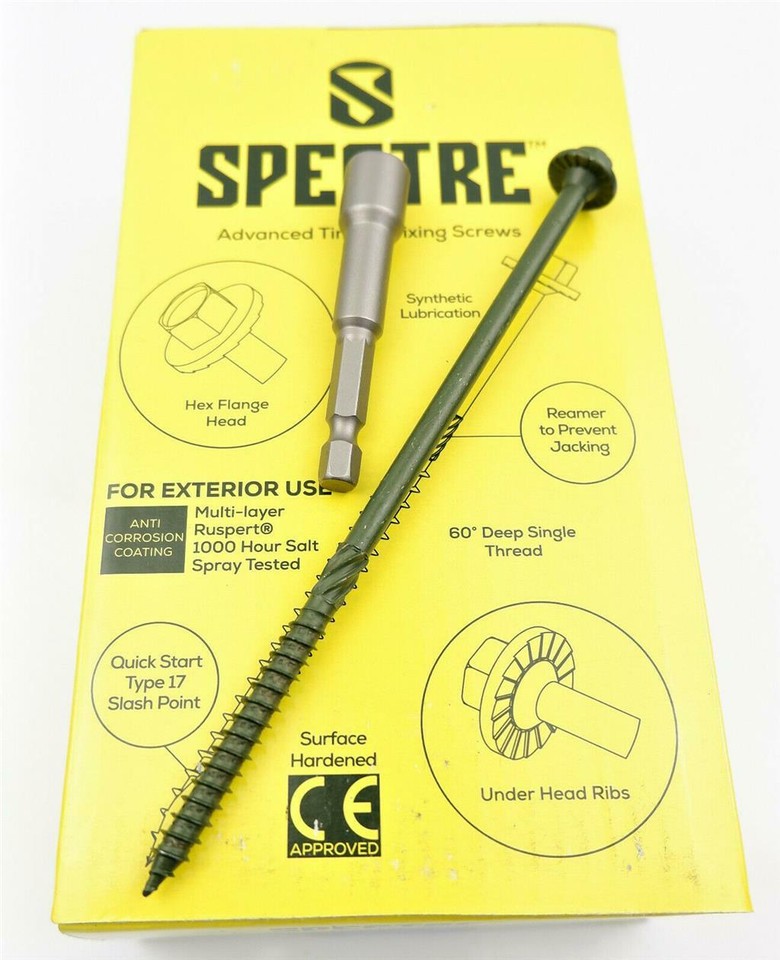 Spectre Landscape Screws Timber Sleeper Decking Fencing Fixing Hex Head ...