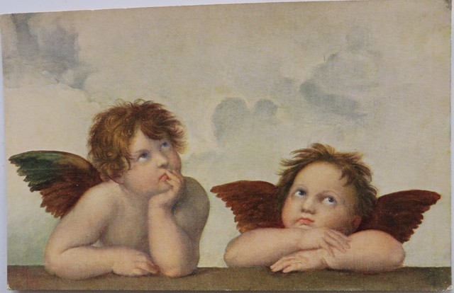 Painting of Raphael Picture Postcards depicting TWO ANGELS from ...