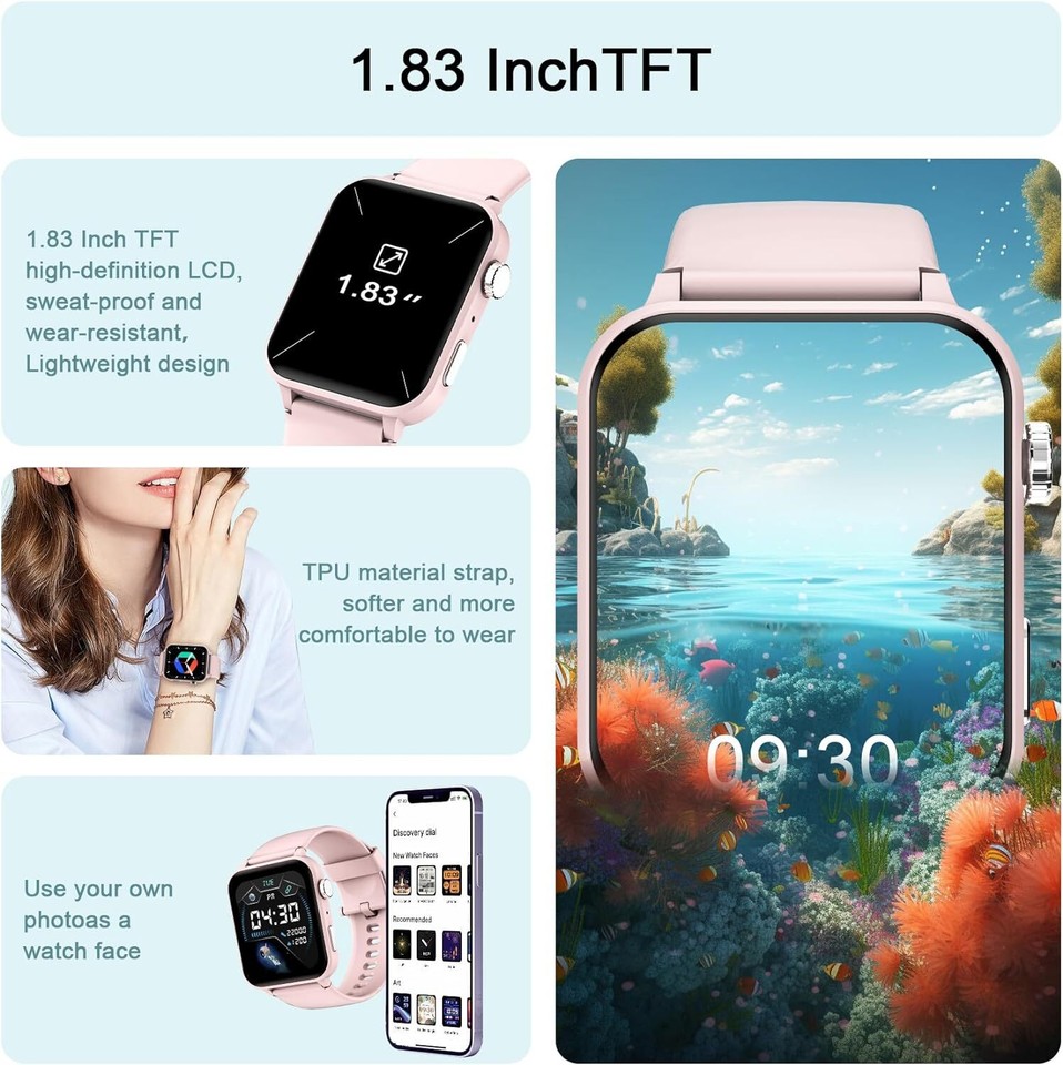 Smart Watch Men Women Fitness Tracker Heart Rate Watches for Android ...