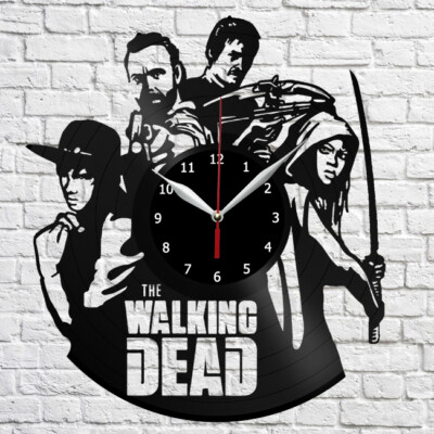 The Walking Dead Vinyl Record Wall Clock Home Fan Art Decor 12" 30cm ...