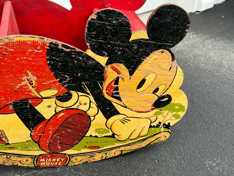 RARE 1940's Disney Mickey Mouse Wood Rocker Rocking Toy | eBay
