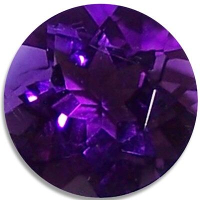 Natural Amethyst Deep Purple Round (16 options) Faceted Loose Gems ...