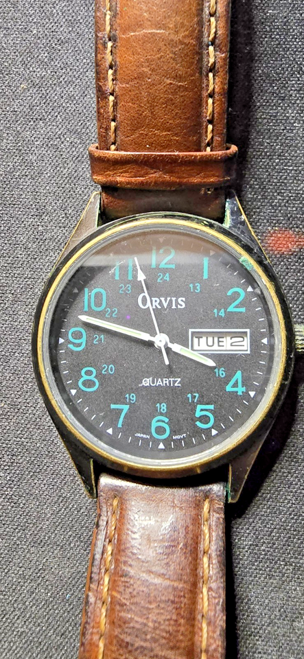 Vintage Orvis Watch Green Black Military Field Watch Mens TESTED Needs ...