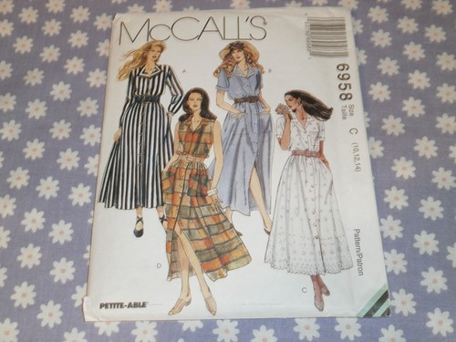 McCALL'S 6958 MISSES FRONT BUTTON DRESS WITH VARIATIONS PATTERN UNCUT ...