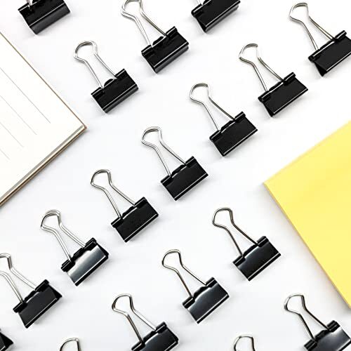 40Pcs Mini Binder Clips, 5/8 inch(15mm), Paper Clamps Micro Size for ...