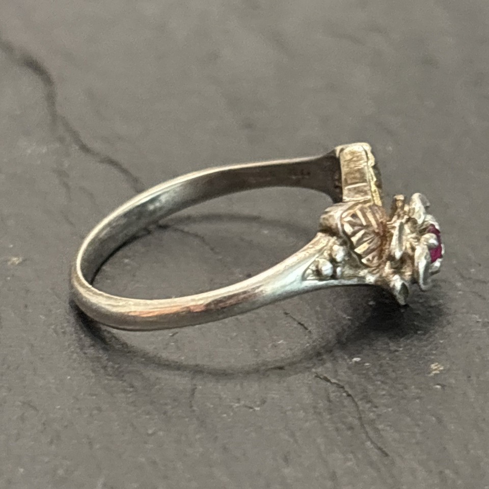 Coleman Co Black Hills Gold Accent Sterling Silver & Ruby Ring Size 8 ...