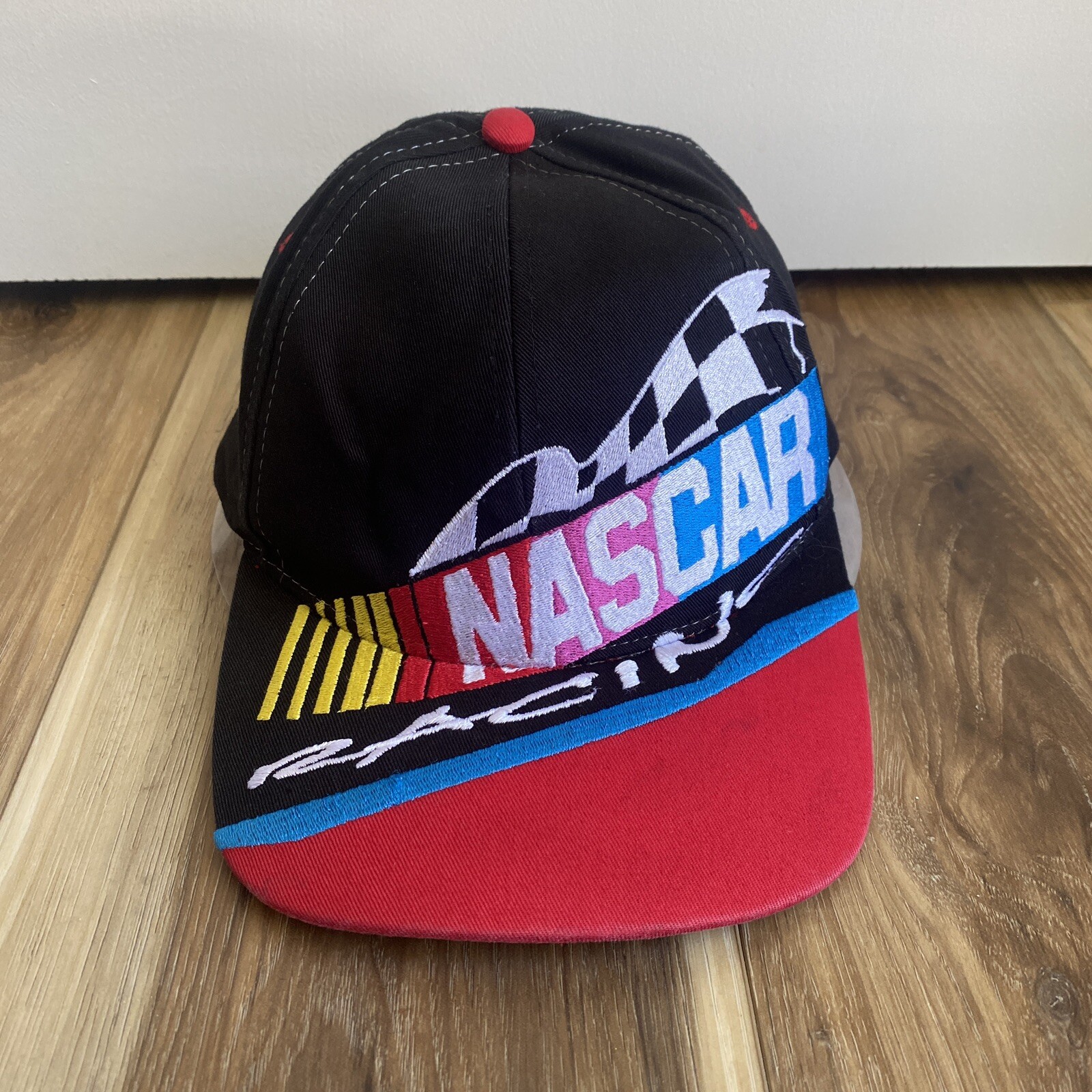 Vintage Nascar Racing Splash Flag Hat Snapback Embroi… - Gem