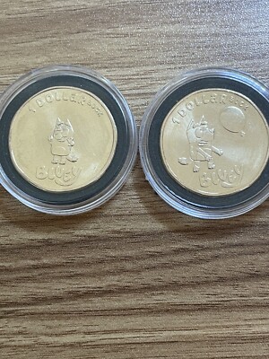 2024 Bluey Bucks $1 Bluey+Bingo 2 Coins Uncirculated Dollarbucks One 1 ...