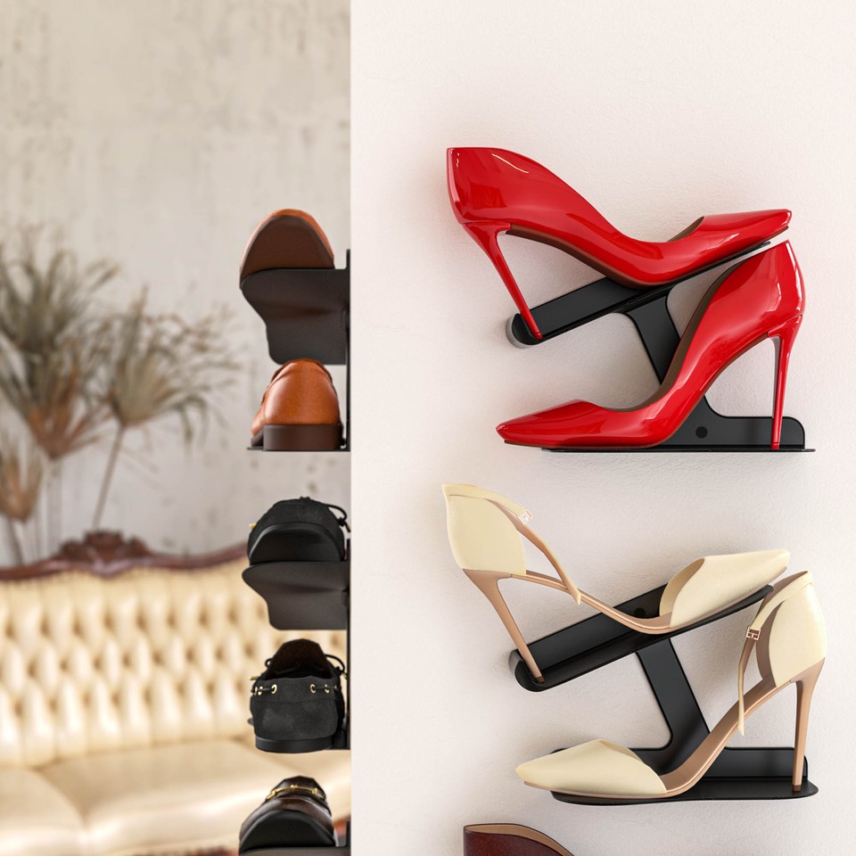 Sneaker Wall Mount Shoe Shelf Floating Wall Holder Shoe Rack Display ...