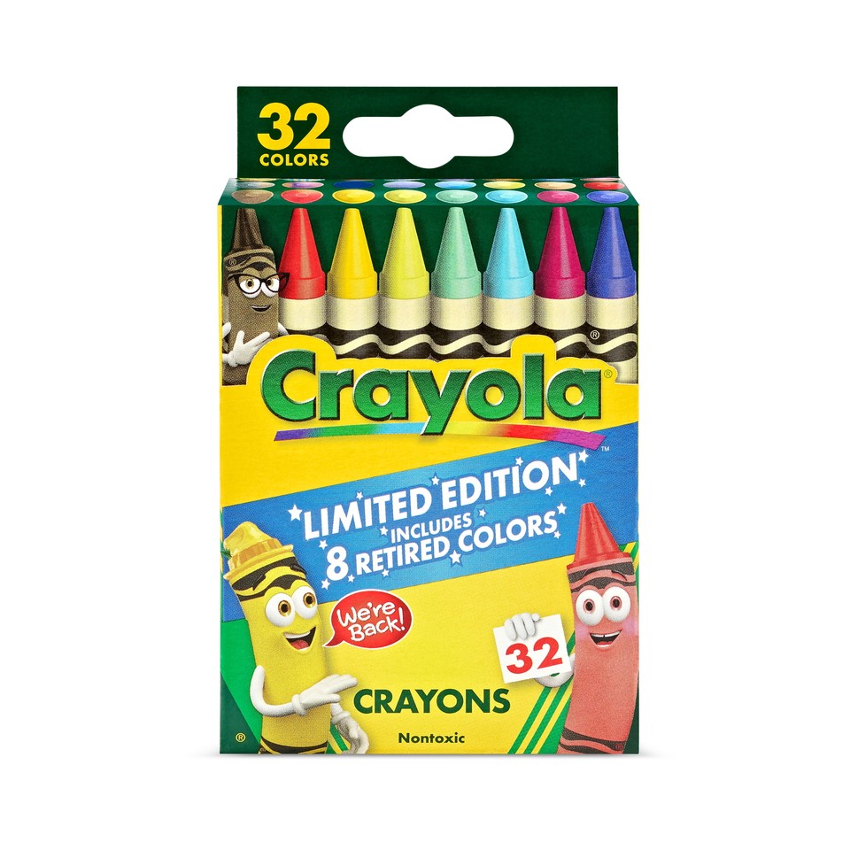 Crayola 32 Count Crayons, With 8 Retired Crayola Crayon Colors | eBay