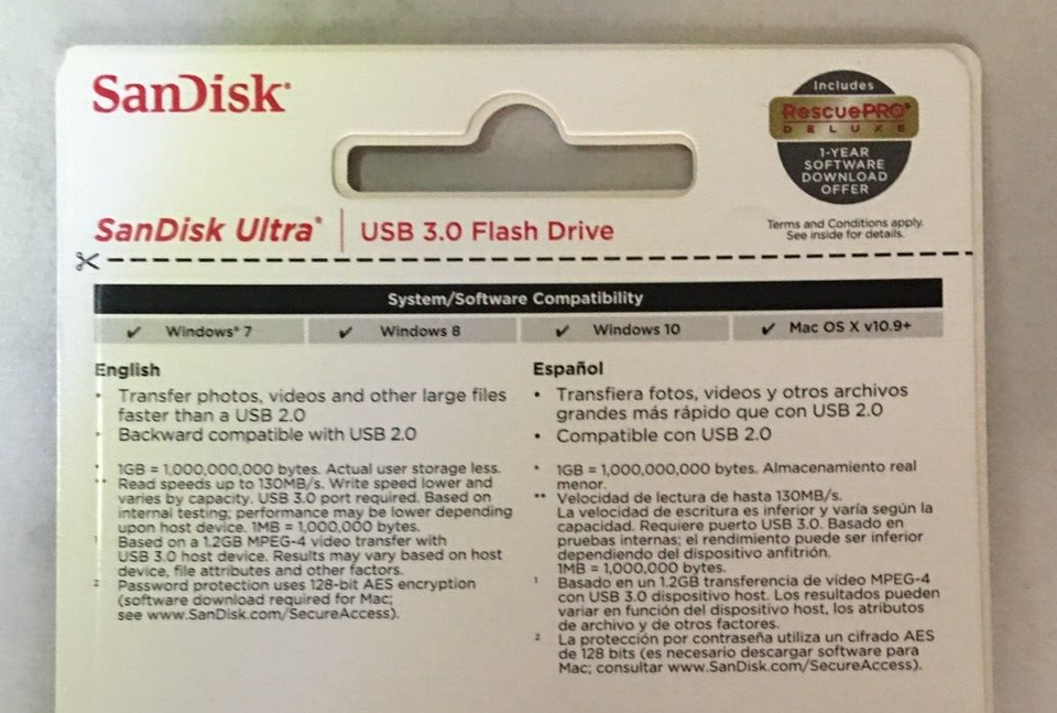 Scandisk Ultra 128GB USB 3.0 Flash Drive, Black, New | eBay