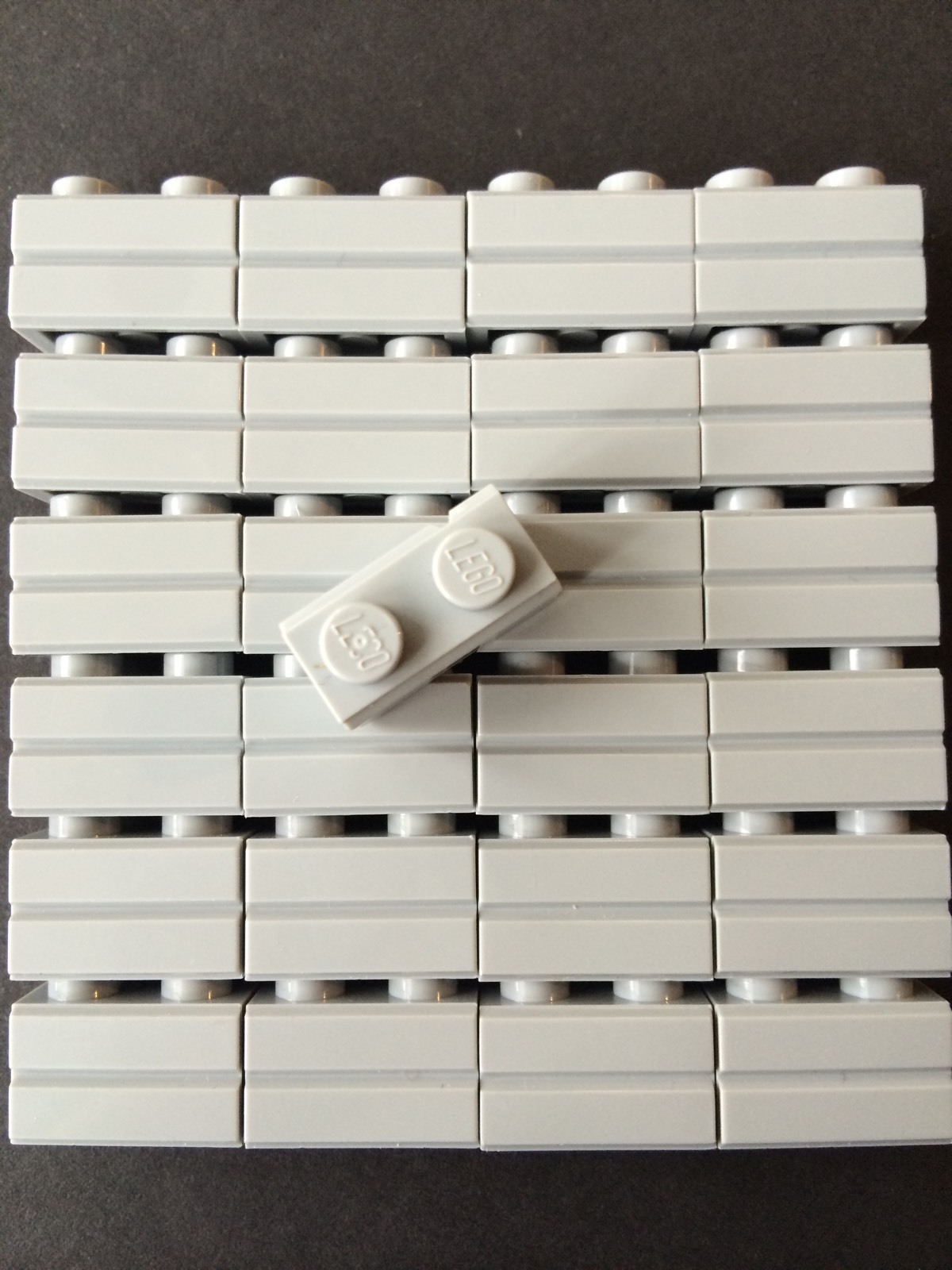 Lego Bricks 1x2 Light Bluish Gray Modified w/Masonry Profile Wall 25 ...
