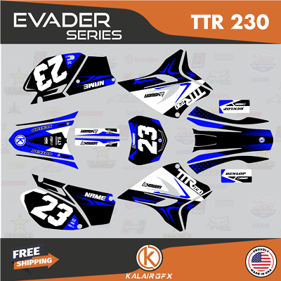 Graphics Kit for Yamaha TTR230 (2005-2023) TTR 230 Evader Series- Blue ...