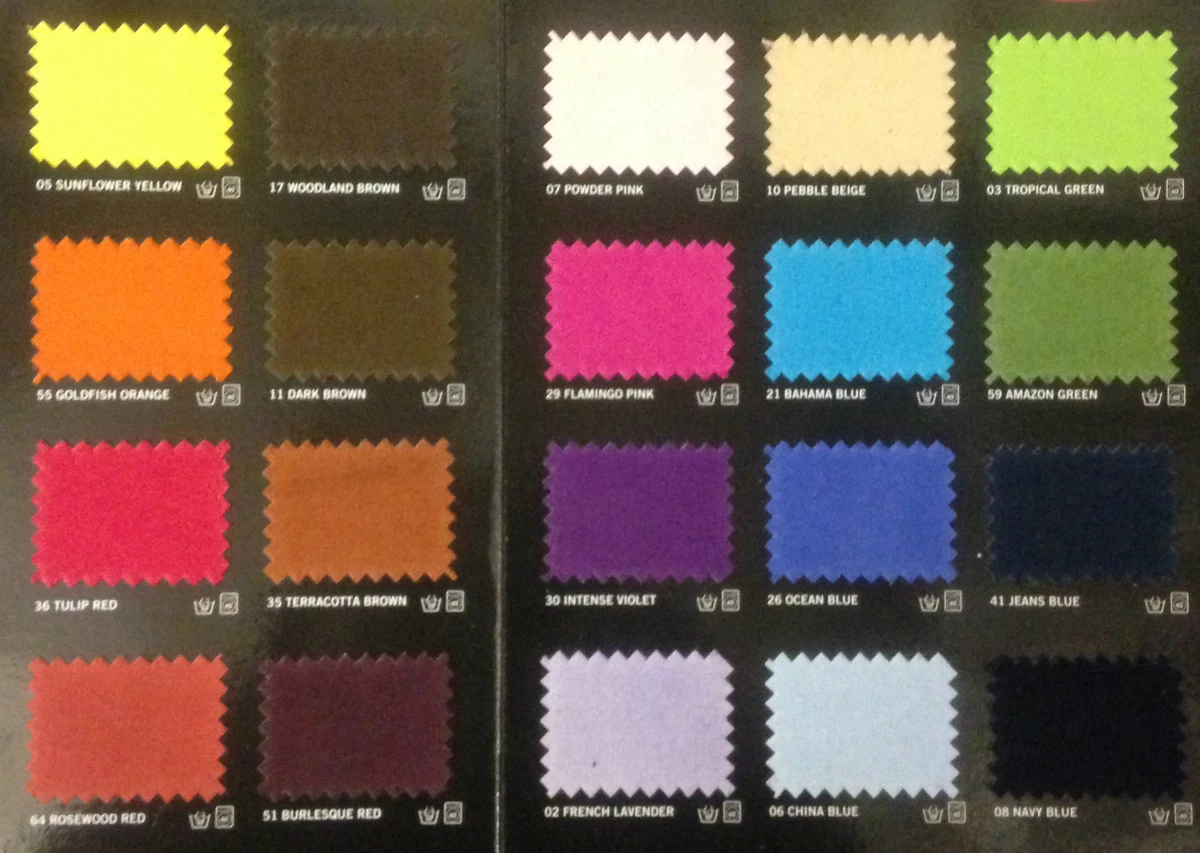 Dylon Colour Chart How To Dye Fabric, Shade Card, Dye, 58% OFF