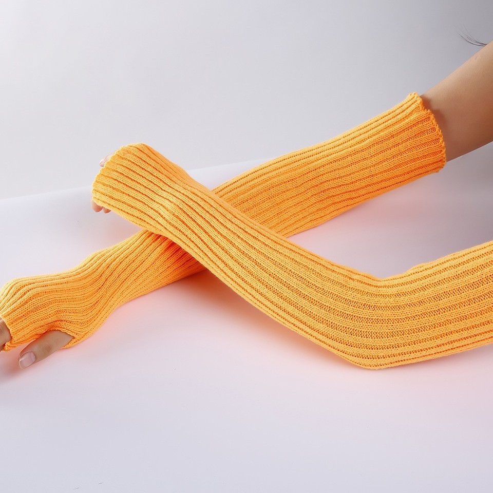 New Knitted Men's and Women's Open Finger Warm Pile Style Oversleeve ...
