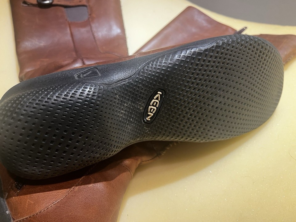 KEEN Bern Baby Tall Riding Boots Women 8 Brown Leather Boots Side Zip ...